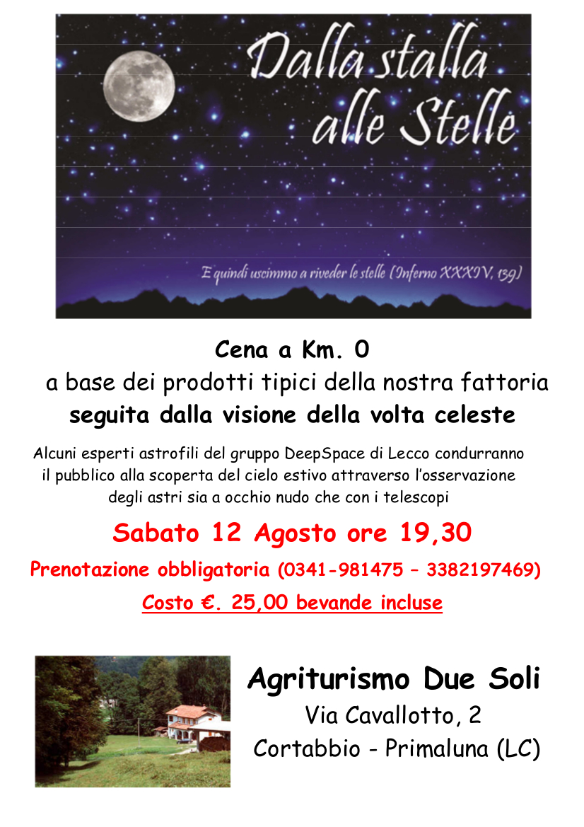 Dalla stalla alle stelle all'Agriturismo Due Soli - Lago di Como e ...