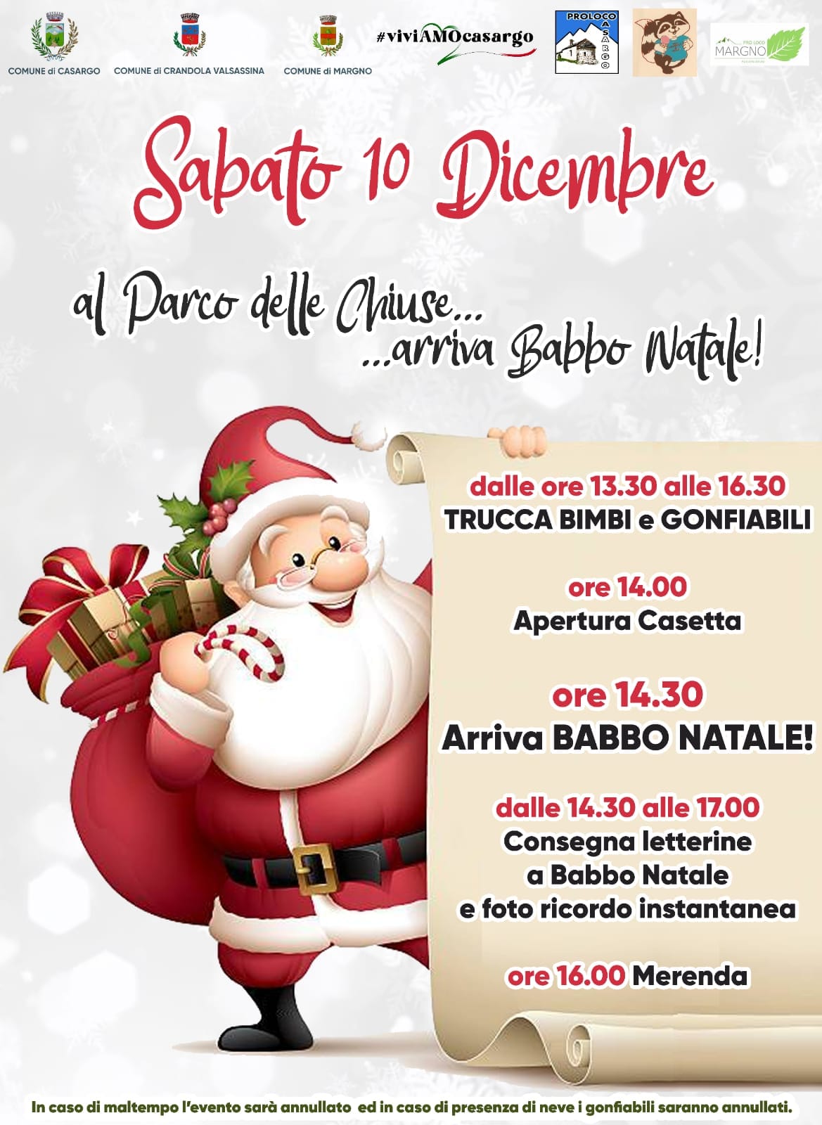Babbo Natale al Parco delle Chiuse a Casargo - Lago di Como e Valsassina