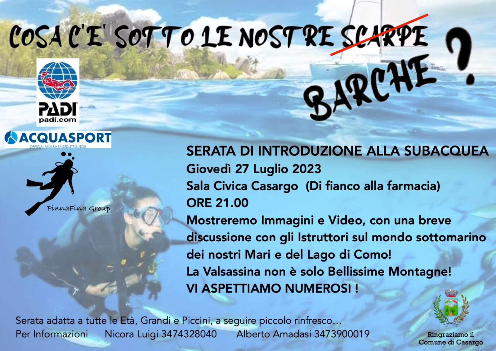 Serata Subacquea Casargo - Lago di Como e Valsassina