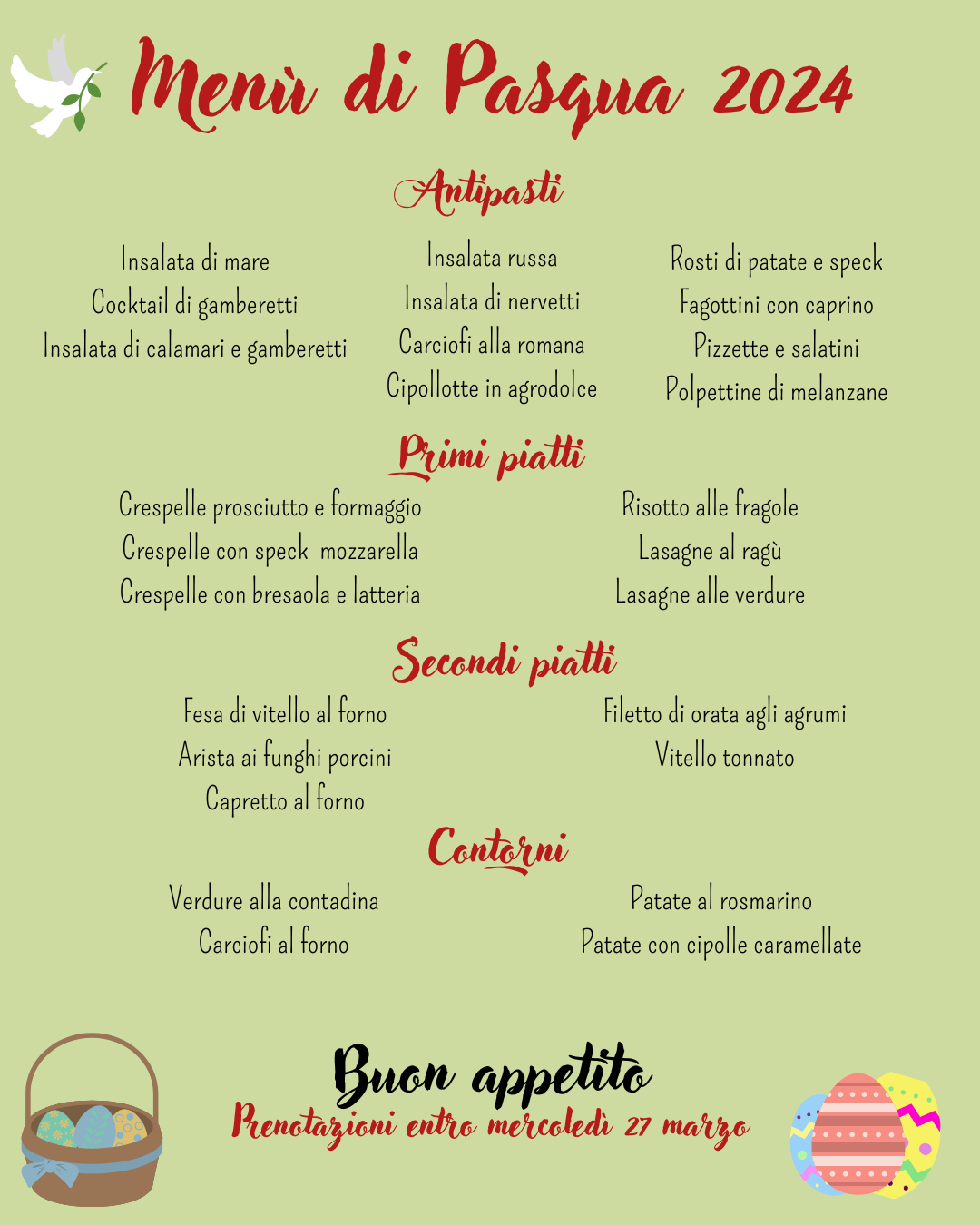 Menù di Pasqua 2024 alla Gastronomia Non Solo Pasta a Pasturo - Lago di ...