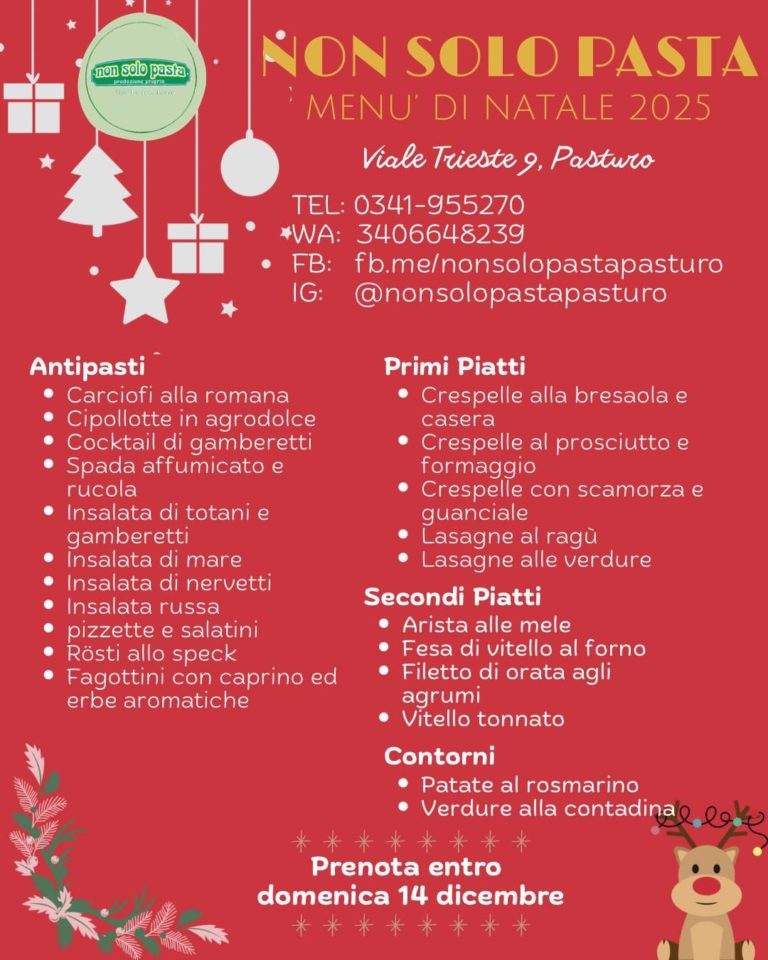 MENU' DI NATALE DA ASPORTO - GASTRONOMIA NON SOLO PASTA - Lago di Como ...